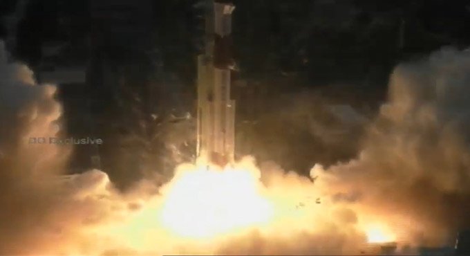 Indias Pslv Rocket Lifts Off With Radar Imaging Satellite Telangana Today