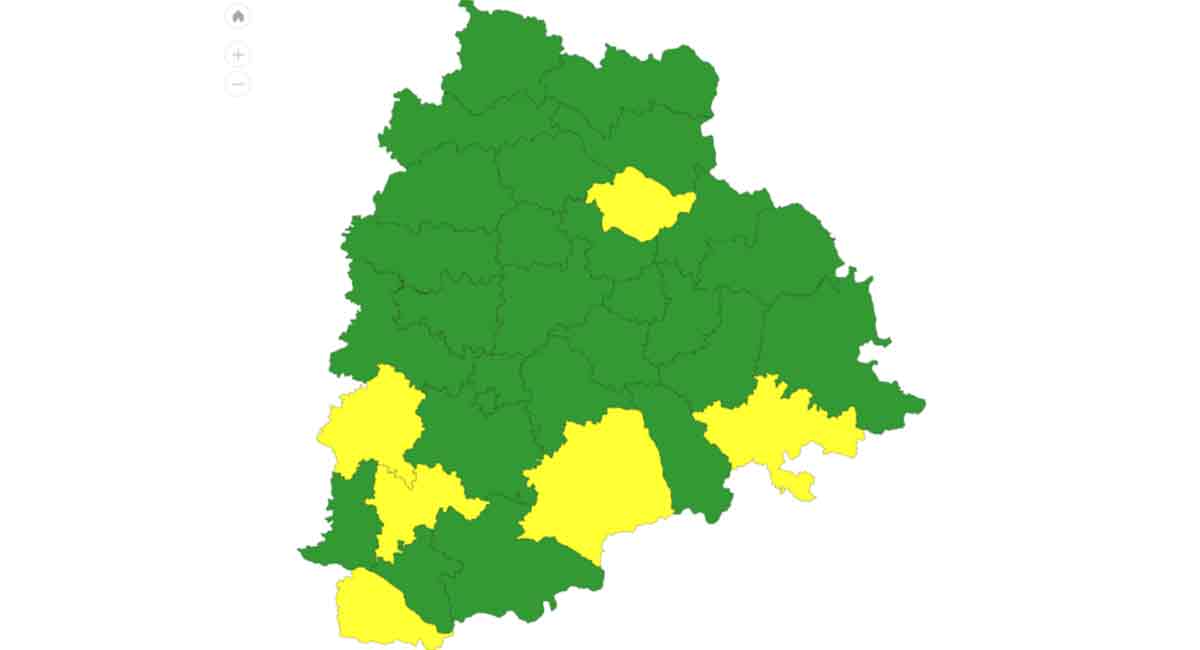 Telangana Imd Issues Yellow Alert For Six Districts Telangana Today