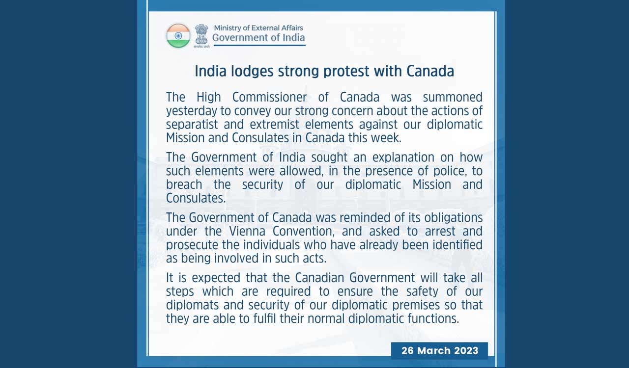 India seeks explanation over Khalistan protests, summons Canadian envoy ... India seeks explanation over Khalistan protests, summons Canadian envoy ...