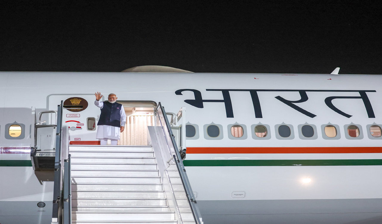 PM Modi departs for New Delhi after completing successful three-nation tour - Telangana Today