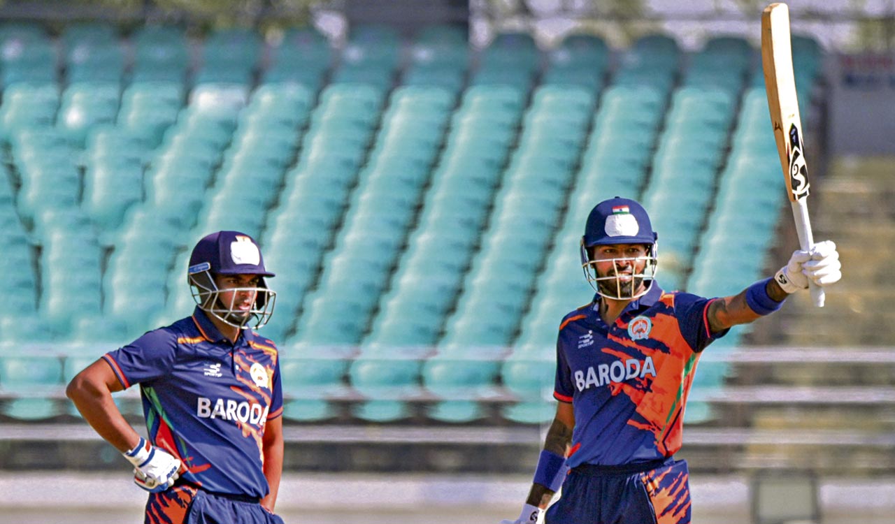 Hardik Pandya smashes five sixes in an over, scores 133 in Vijay Hazare ...